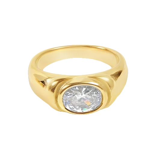 Teall Signet Ring With Coloured Gemstone Detailing
