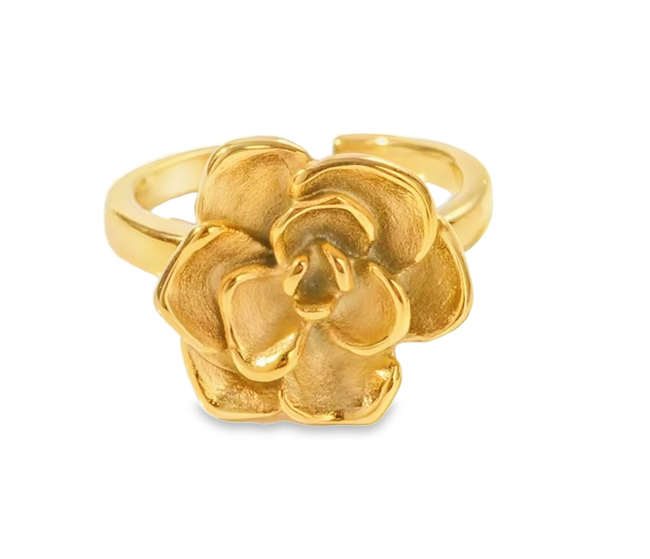 Teall Gold Adjustable Flower Ring