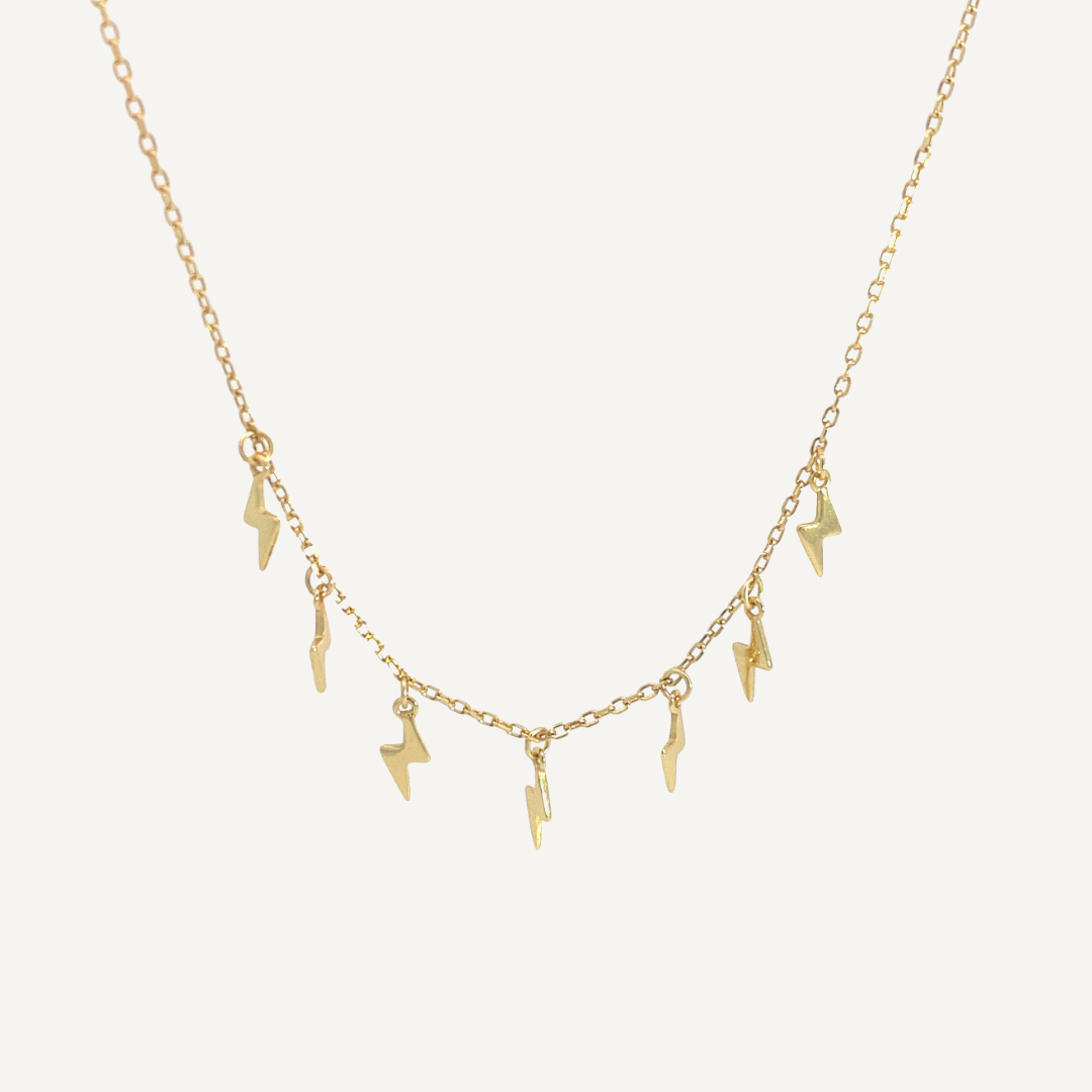 Teall Gold Lightning Bolt Pendant Necklace | Teall Jewellery Perth WA